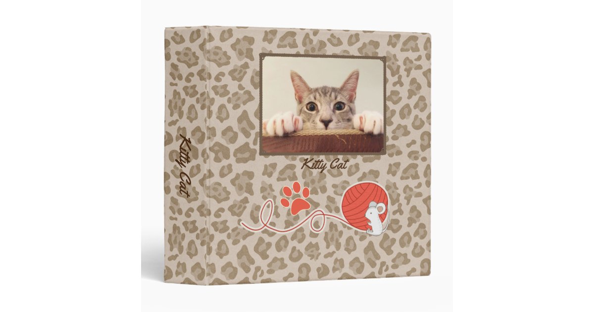 Pet Cat Scrapbook Album 3 Ring Binder | Zazzle