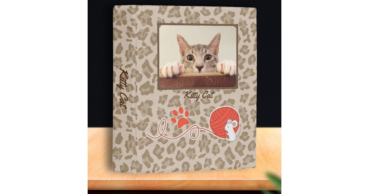 Pet Cat Scrapbook Album Small Mini Binder | Zazzle