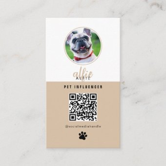Pet Dog 6 Photo Feed Grid Social Media QR Code Business Card | Zazzle
