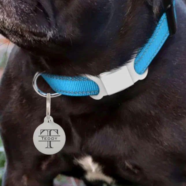 Pet Dog Cat Monogram Tag Customize Name Date | Zazzle