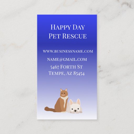 Pet Dog Cat Rescue Sitting Service Day Care Business Card | Zazzle