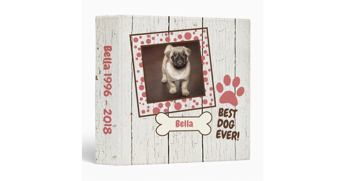 Pet Dog Girl Photo Scrapbook Album 3 Ring Binder | Zazzle