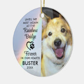 Pet Dog Memorial Photo Rainbow Bridge Ceramic Ornament | Zazzle