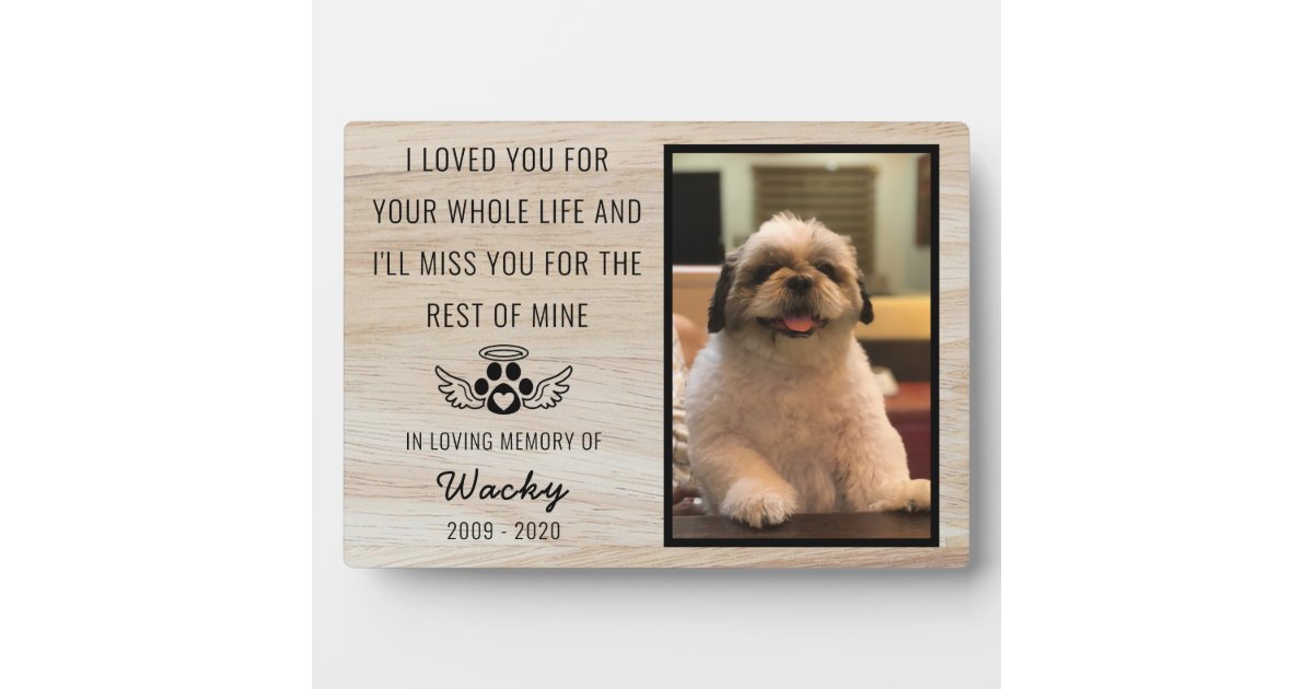 Pet Dog Memorial Remembrance In Loving Memory Plaque | Zazzle