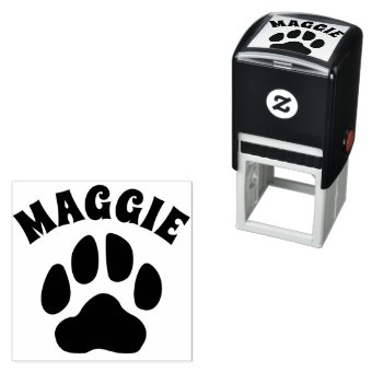 Pet Dog Paw Print Mark and Signature Personalized Self-inking Stamp ...