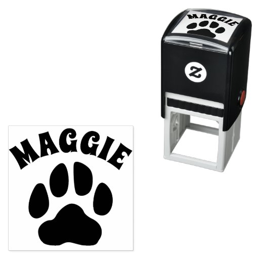 Pet Dog Paw Print Mark and Signature Personalized Self-inking Stamp ...