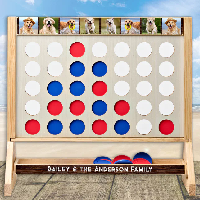 Pet Dog Personalized 8 Photo Collage Giant Connect Fast Four | Zazzle