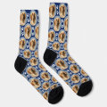Pet Dog Photo Paw Prints Custom Pattern Navy Blue Socks | Zazzle