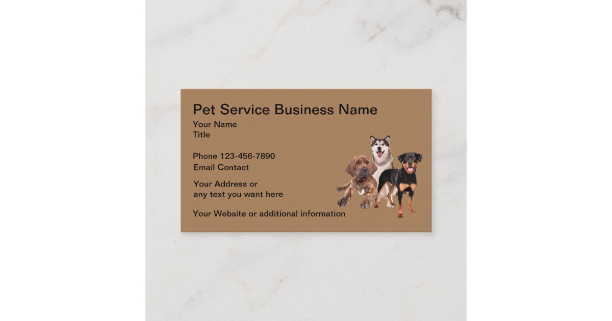 Pet Dog Services Simple Business Card | Zazzle