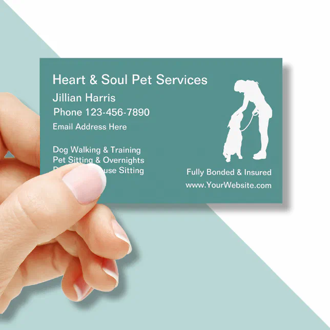 Pet Dog Sitting Services Business Card | Zazzle