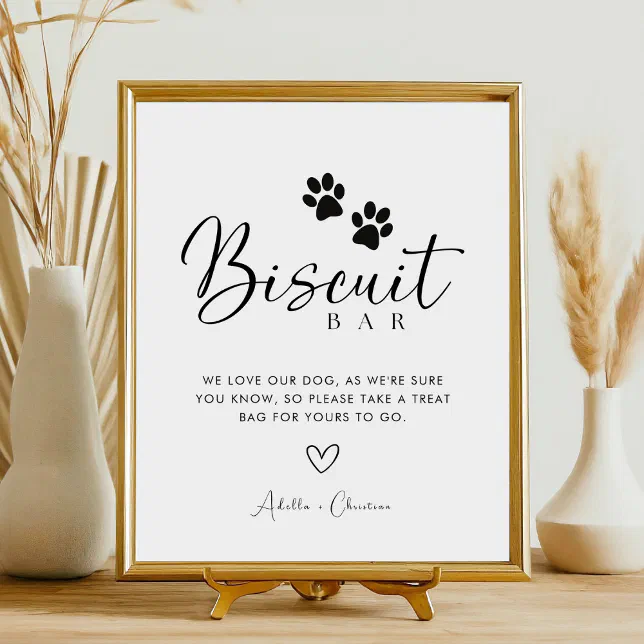 Pet Dog Treat Favor Biscuit Bar Wedding Sign | Zazzle