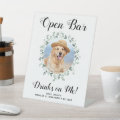 Pet Dog Wedding Open Bar Custom Photo Drinks Pedestal Sign | Zazzle