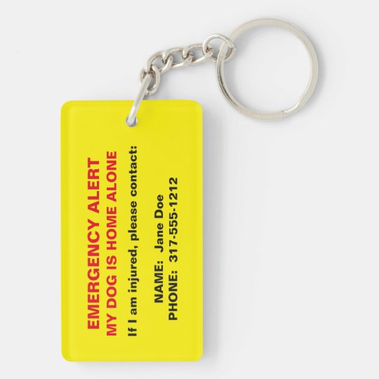 Pet Emergency Alert Keychain | Zazzle.com