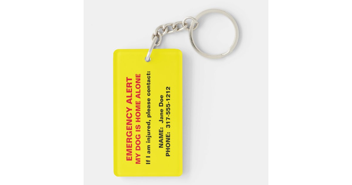 Pet Emergency Alert Keychain | Zazzle