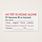 Dog Home Alone Emergency Contact Card | Zazzle.com