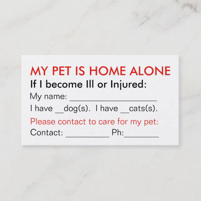 Pet emergency contact info wallet cards dog cat | Zazzle