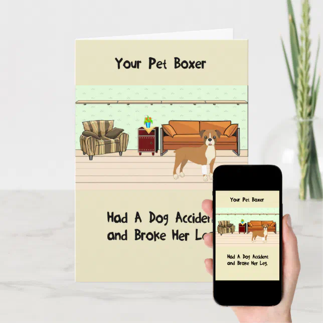 Pet Female Boxer Get Well Soon Card | Zazzle
