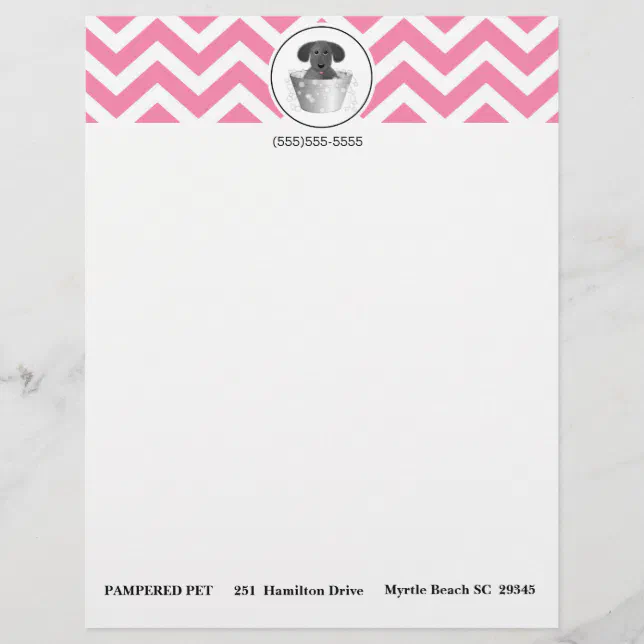 Pet Groomer Business Letterhead Paper | Zazzle