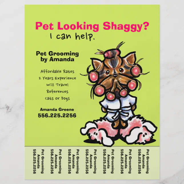 Pet Groomer Dog Grooming Personalized Tear Sheet | Zazzle