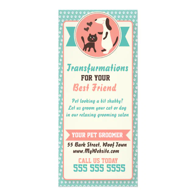 Pet Groomer Rack Card - Personalizable | Zazzle