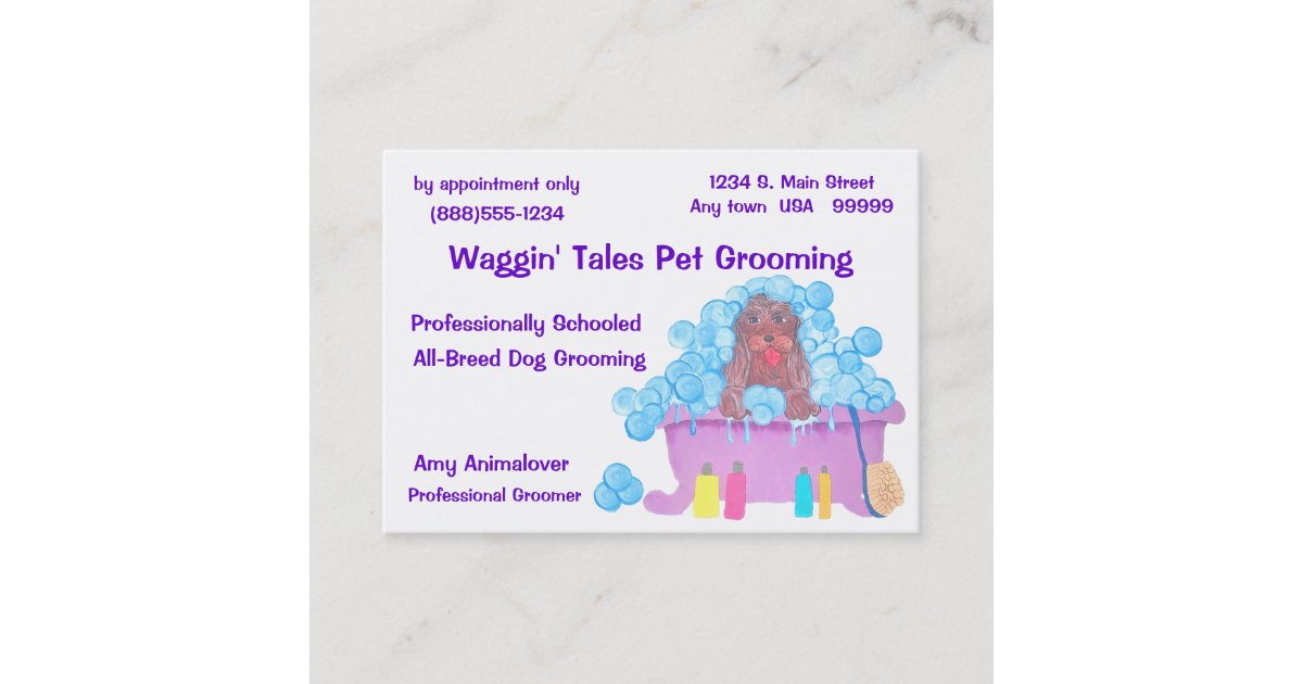 Pet Grooming Appointment And Business Card | Zazzle