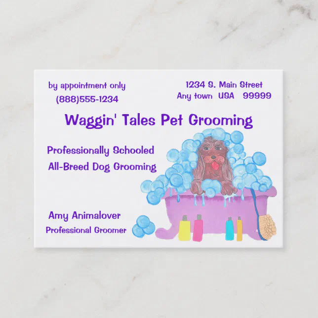 Pet Grooming Appointment And Business Card | Zazzle