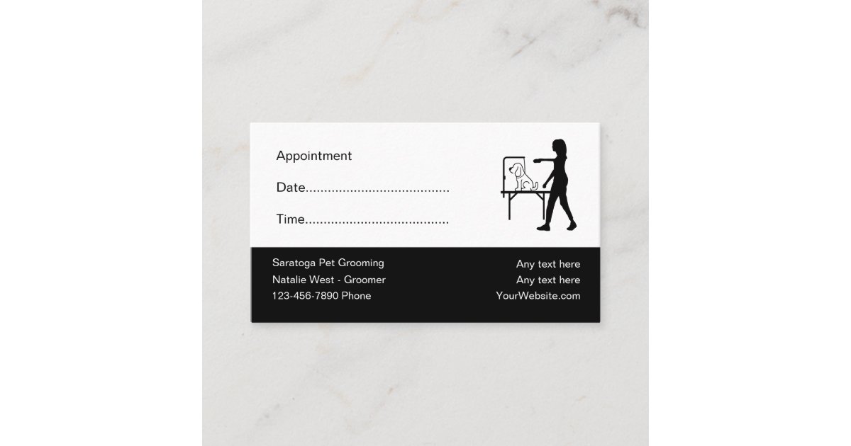 Pet Grooming Appointment Reminder Business Cards | Zazzle