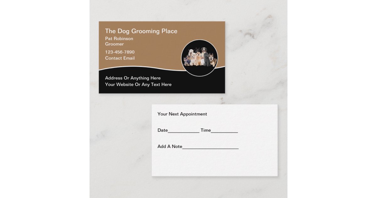 Pet Grooming Appointment Reminder Business Cards | Zazzle
