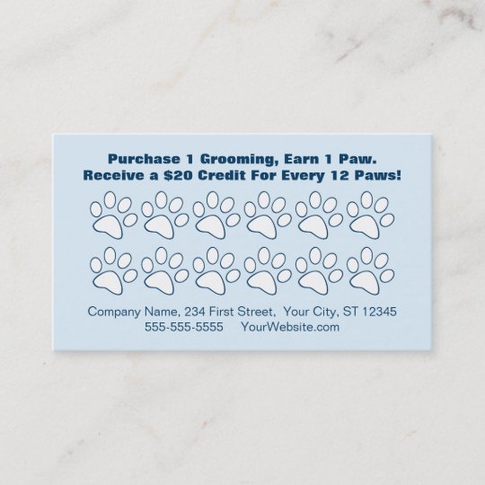 Pet Grooming Customer Loyalty Card | Zazzle.com