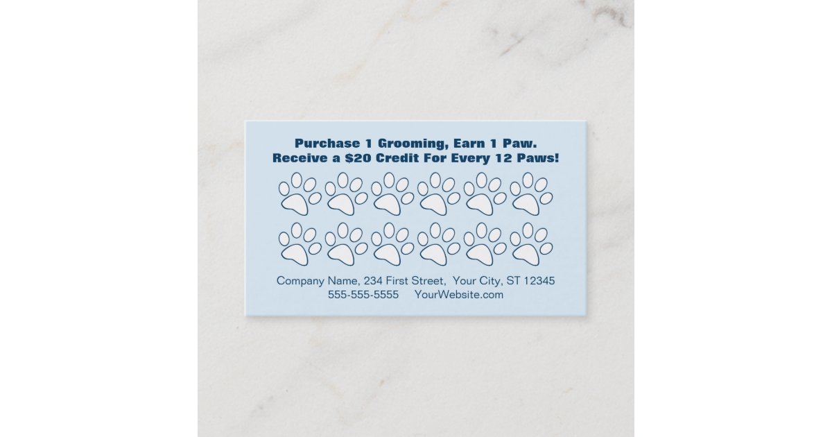 Pet Grooming Customer Loyalty Card | Zazzle