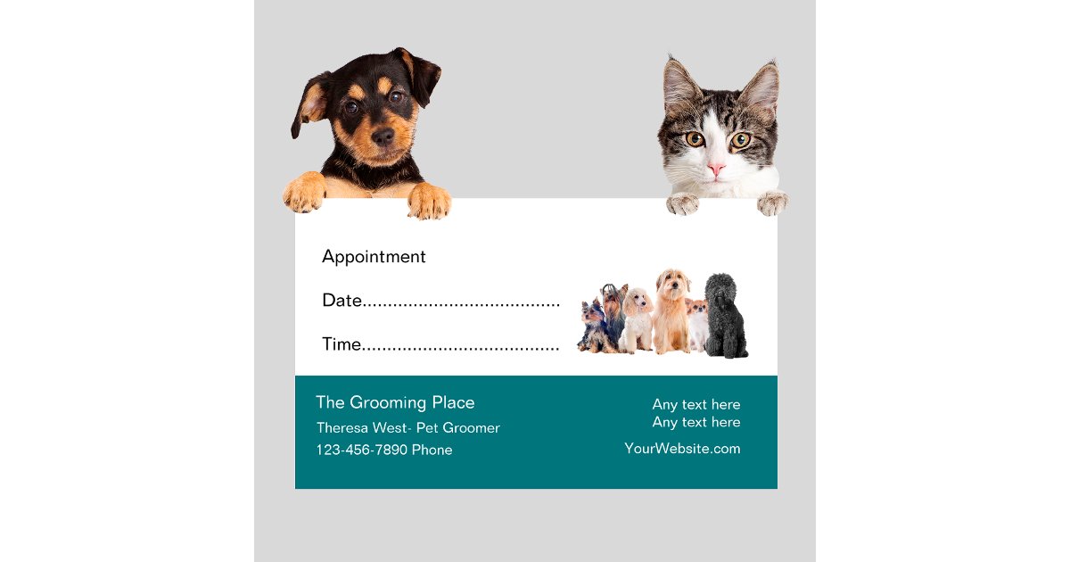 Pet Grooming Salon Appointment Reminder | Zazzle