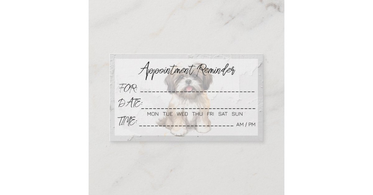 Pet Grooming Veterinarians Appointment Reminder Business Card | Zazzle