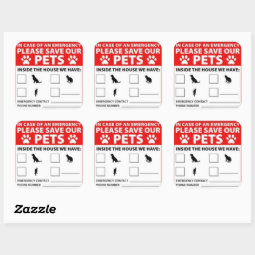 Pet Inside Alert Square Sticker | Zazzle