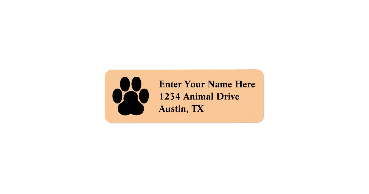 Pet Labels - Cute Paw print | Zazzle