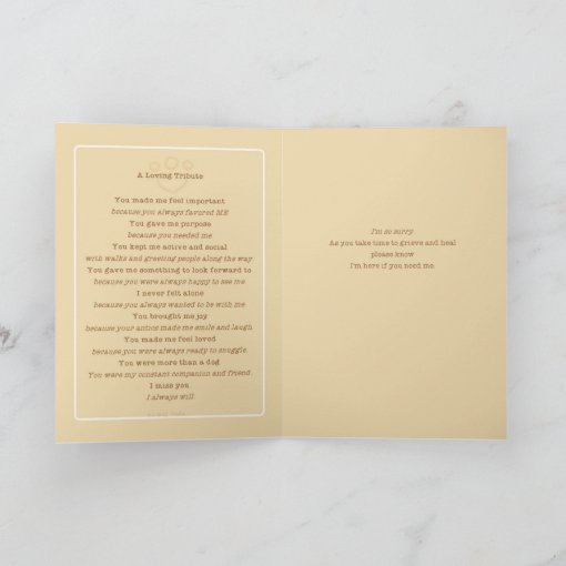 Pet Loss Dog Saying Goodbye Tribute Card | Zazzle