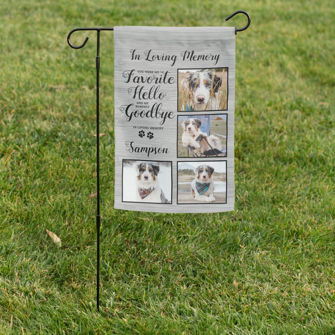 Pet Loss Remembrance Photo Collage Pet Memorial Garden Flag | Zazzle