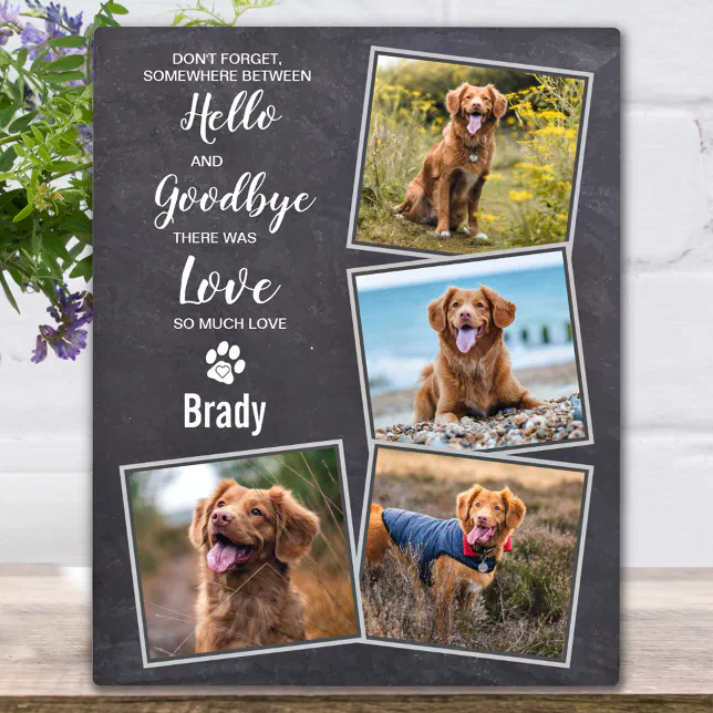 Pet Loss Rustic Slate Sympathy Gift Dog Memorial Plaque | Zazzle