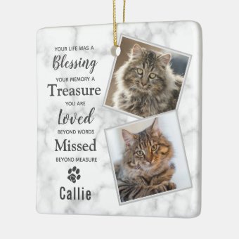 Pet Memorial Cat Remembrance Keepsake Photo Ceramic Ornament | Zazzle