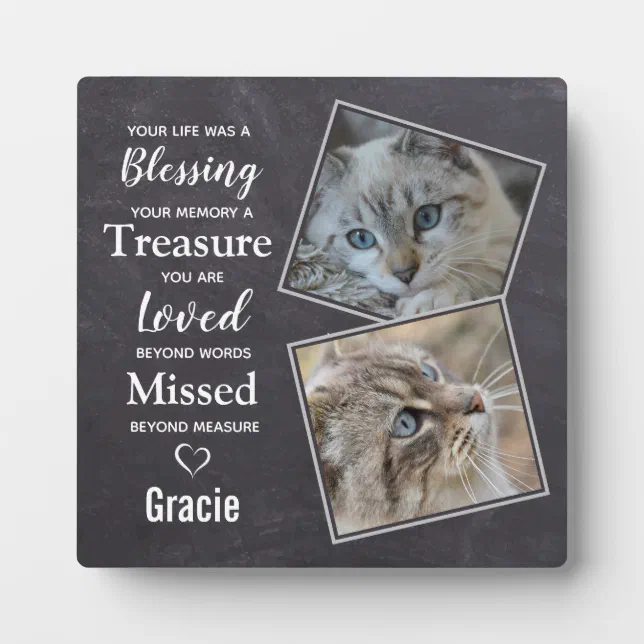 Pet Memorial - Cat Remembrance Photo Plaque | Zazzle
