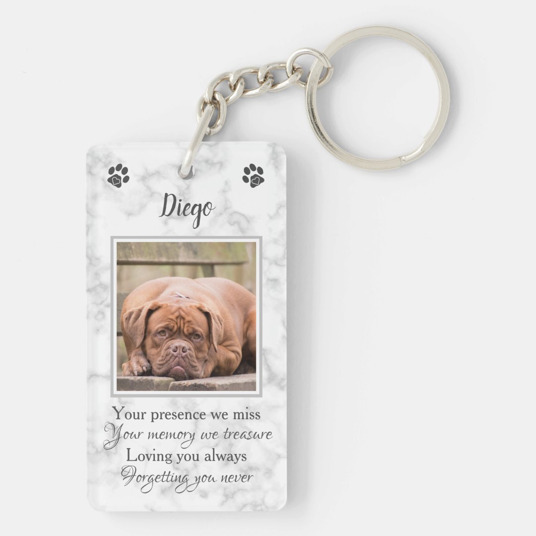Pet Memorial Dog Loss Photo Keychain | Zazzle