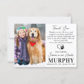 Pet Memorial Dog Sympathy Personalized Photo Thank You Card | Zazzle