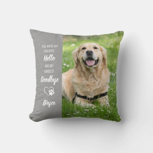 Pet Memorial Gift Personalized Dog Photo Throw Pillow | Zazzle