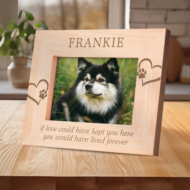 Pet Memorial Loved Forever Engraved Frames | Zazzle