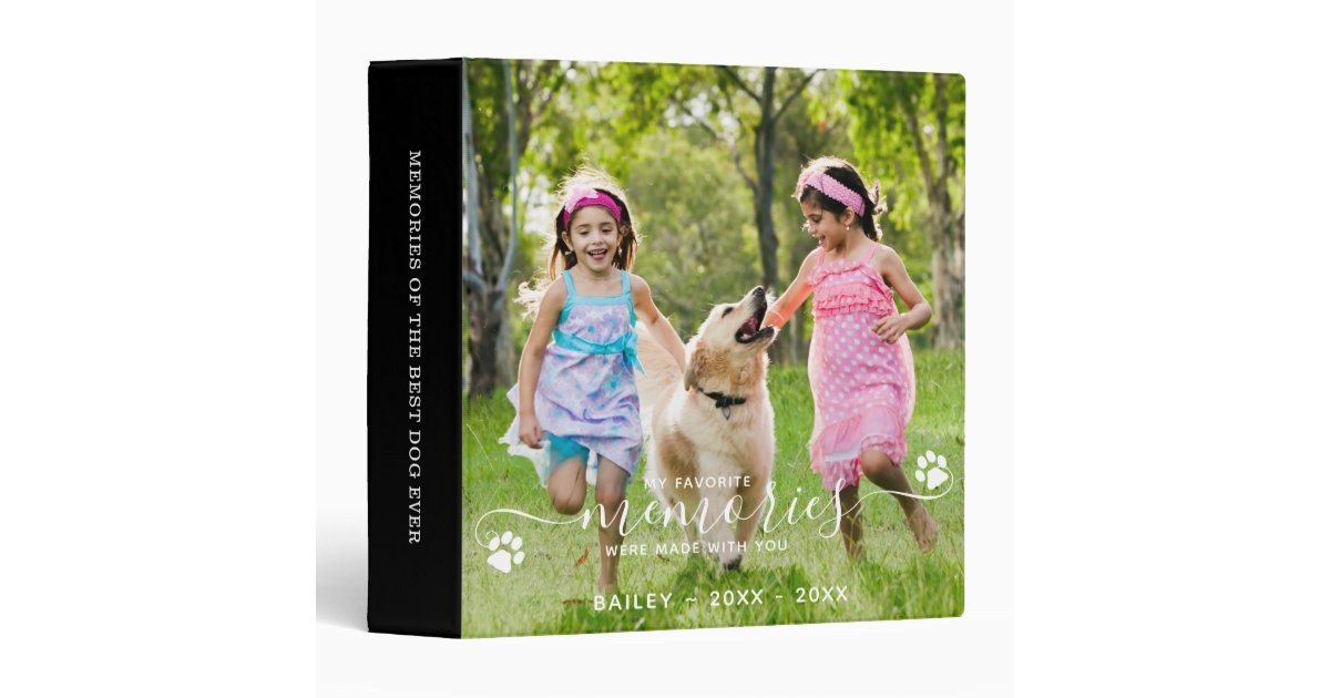 Pet Memorial Memory Book Dog Photo Album 3 Ring Binder | Zazzle