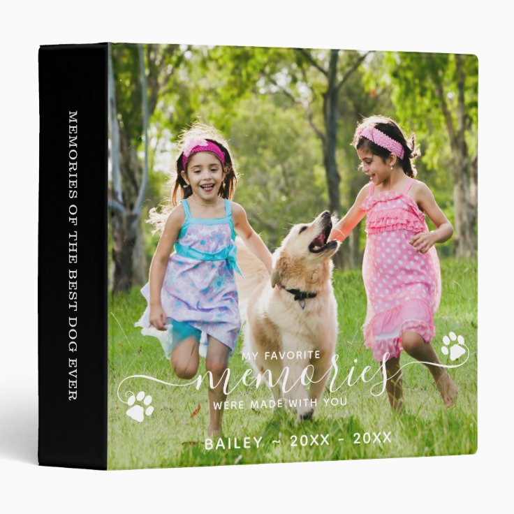 Pet Memorial Memory Book Dog Photo Album 3 Ring Binder | Zazzle