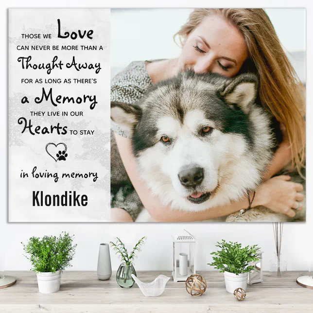 Pet Memorial Modern In Loving Memory Dog Photo Acrylic Print | Zazzle