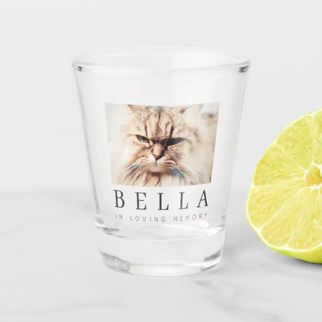 Pet Memorial Modern Simple Chic Family Photo Shot Glass | Zazzle