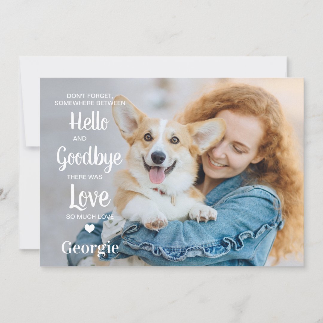 Pet Memorial Personalized Sympathy Dog Photo Thank You Card | Zazzle