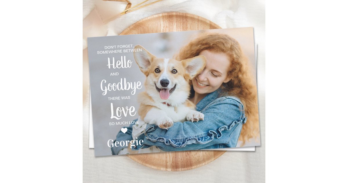 Pet Memorial Personalized Sympathy Dog Photo Thank You Card | Zazzle