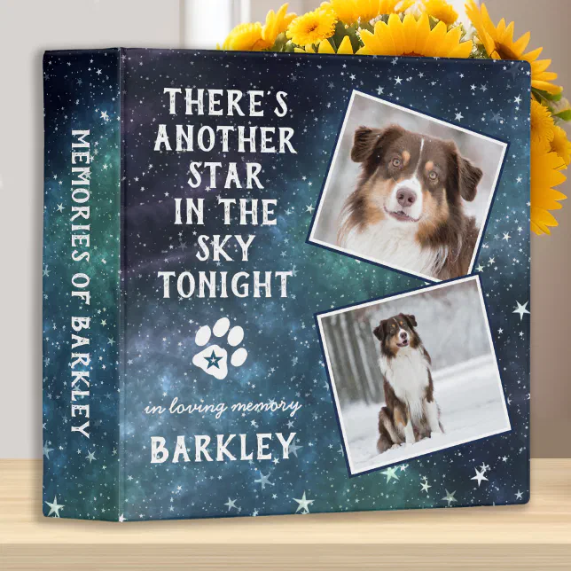 Pet Memorial Pet Loss Scrapbook Dog Photo Album 3 Ring Binder | Zazzle